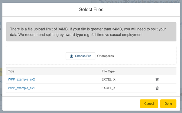 How do I upload my workplace profile(s)?